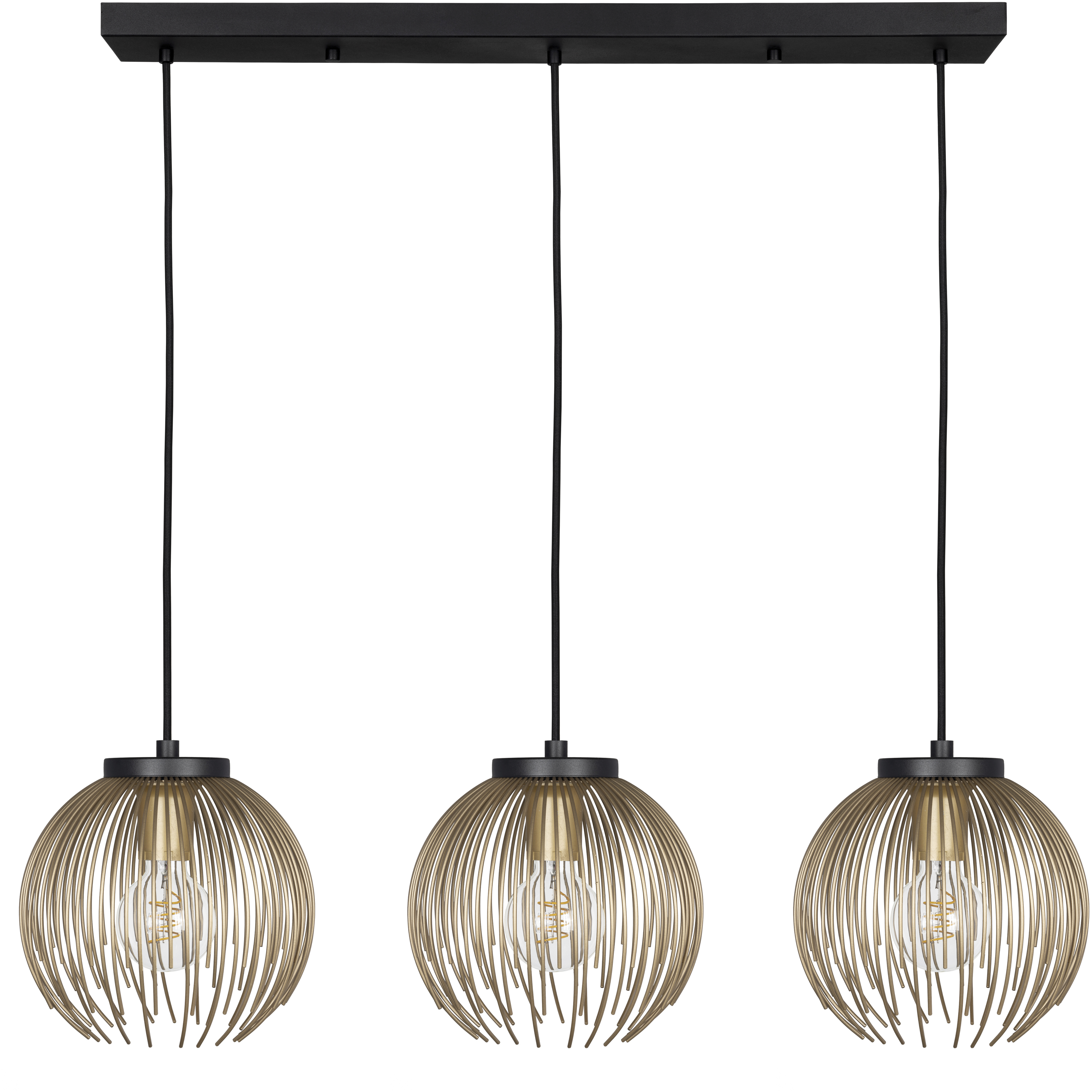 Eglo 900167A Venezuela 3 Light 9.33 inch Gold and Black Pendant Ceiling ...
